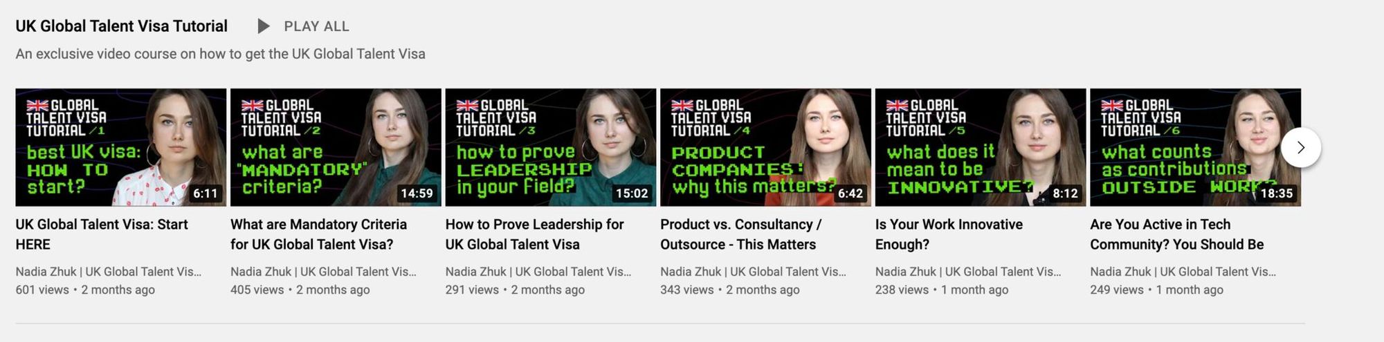 UK Global Talent Visa Course